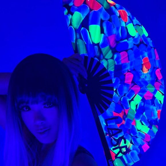 LASR | Accessories | Happy Pills Uv Reactive Fan | Poshmark